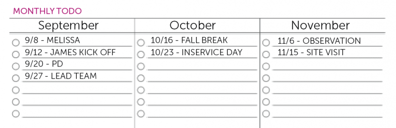 The Monthly ToDo List – Time & ToDo Planner